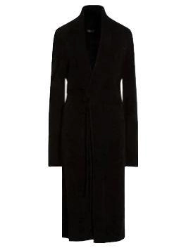 Balenciaga V-neck Long Sleeve Knit Dress - Black