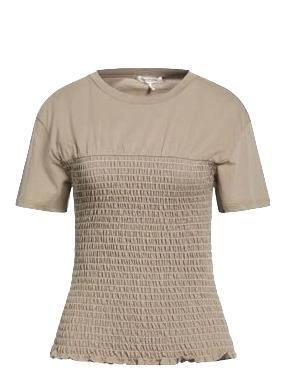 Rag & Bone Solid Color Short Sleeve T-shirt With Shirring - Nude
