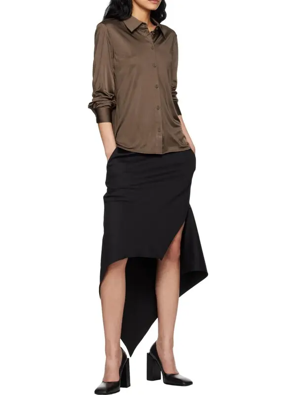 Helmut Lang Button-up Shirt With Adjustable Cuffs - Brown