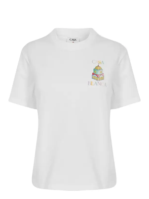 Casablanca Round Neck Printed T-shirt - White