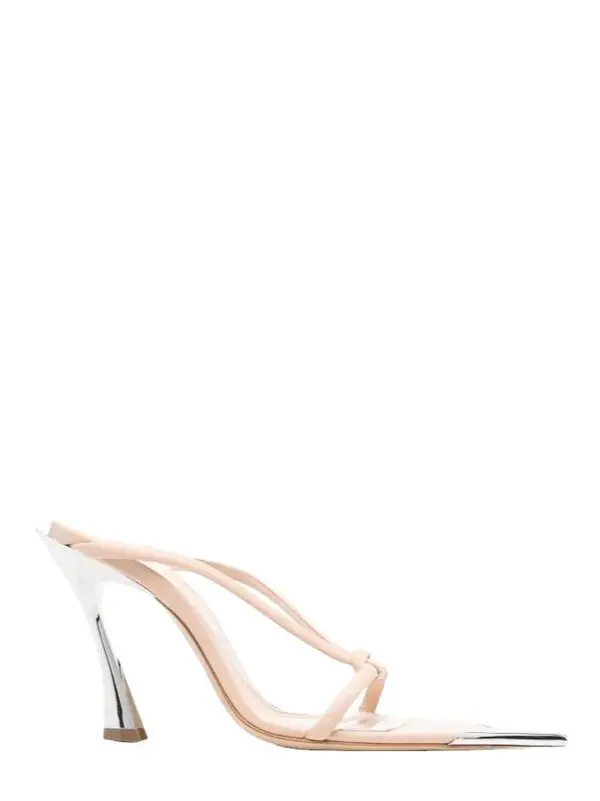 MUGLER 95mm Leather Knotted Mules - Nude