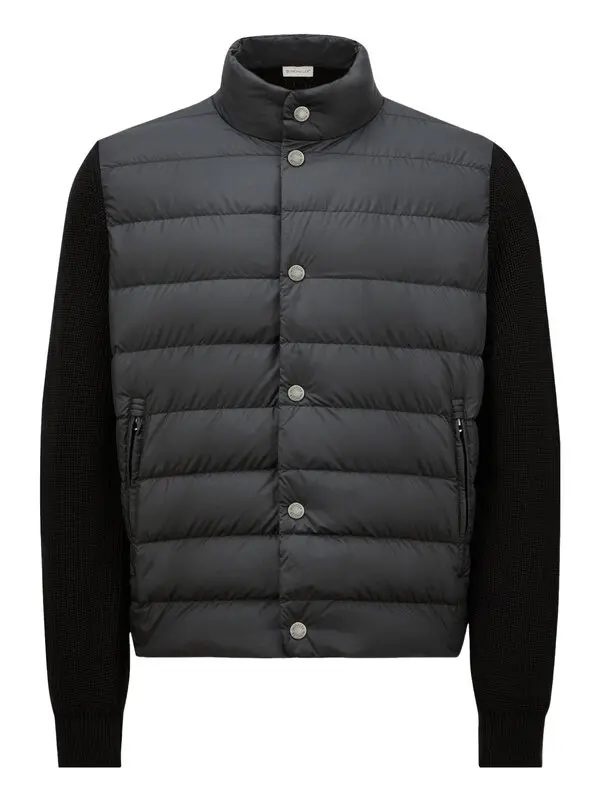 Moncler Padded Cotton Zip-up Cardigan - Black