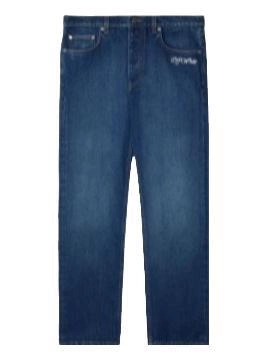Off-White Logo Embroidered Tapered-leg Jeans - Blue