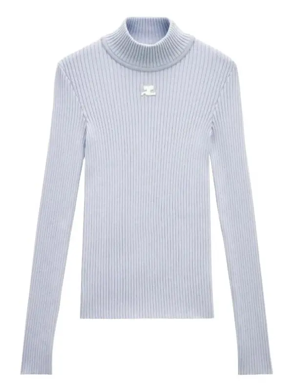 COURREGES Ribbed Roll Neck Jumper - Deep Lavender