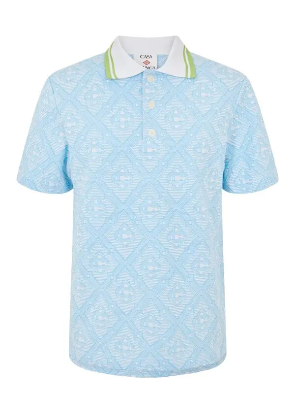 Casablanca Logo Jacquard Polo Shirt - Blue