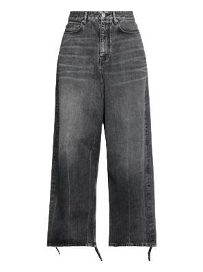 Balenciaga High Waist Wide Leg Jeans - Black