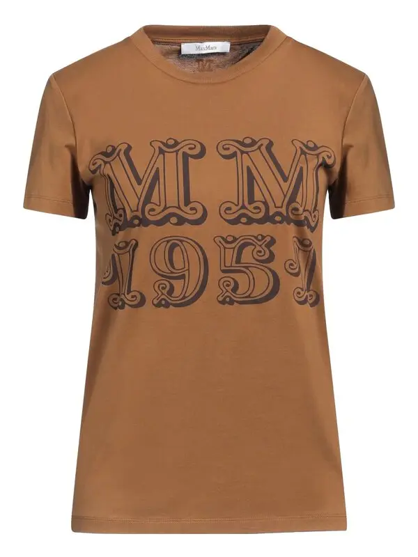 Max Mara Plain Colour T-shirts - Brown