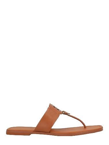 Tory Burch Leather Thong Sandals With Logo Detail - Brown