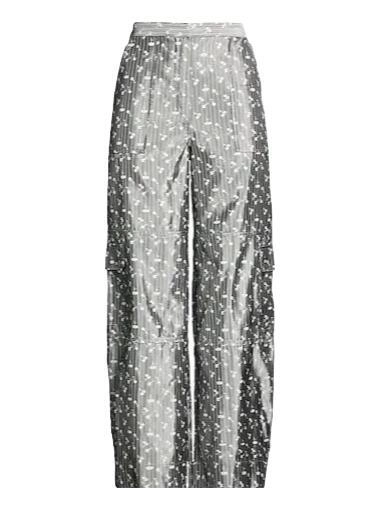 GANNI Striped Taffeta Cargo Trousers - Gray