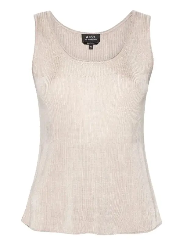 A.p.c. Sleeveless Ribbed-knit Top - Nude