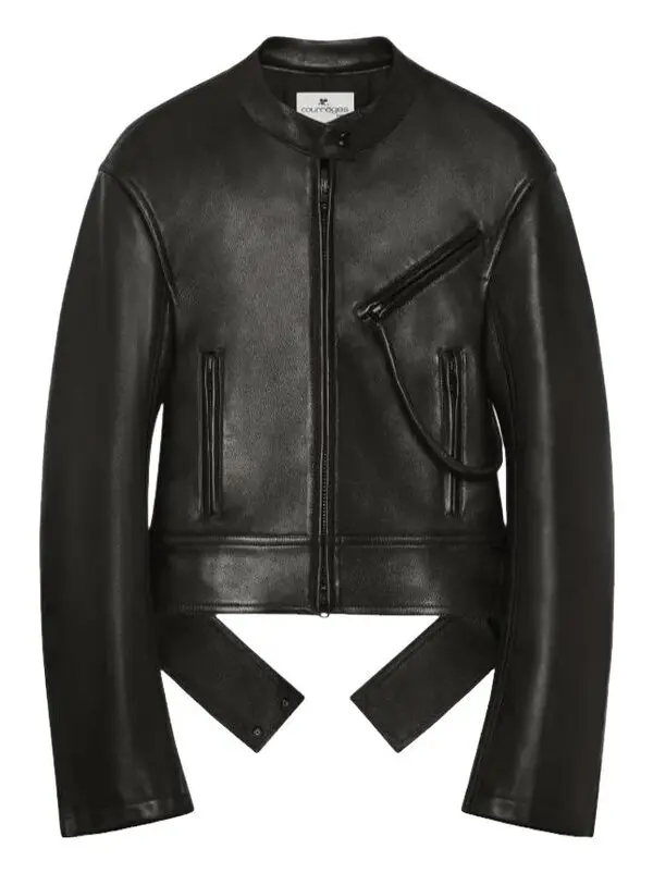 COURREGES Scuba Jacket With Zipped Cuffs And Removable Waistband - Dark Brown