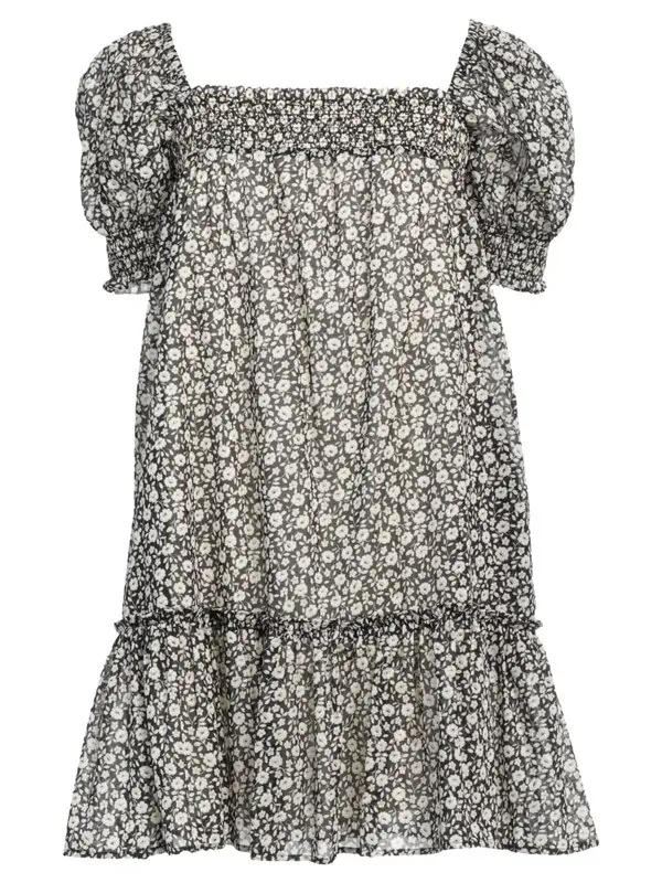 Tory Burch Floral-print Short Dresses - Gray