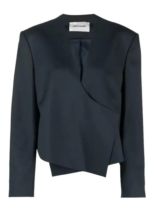 LOW CLASSIC Asymmetrical Wool-blend Jacket - Black