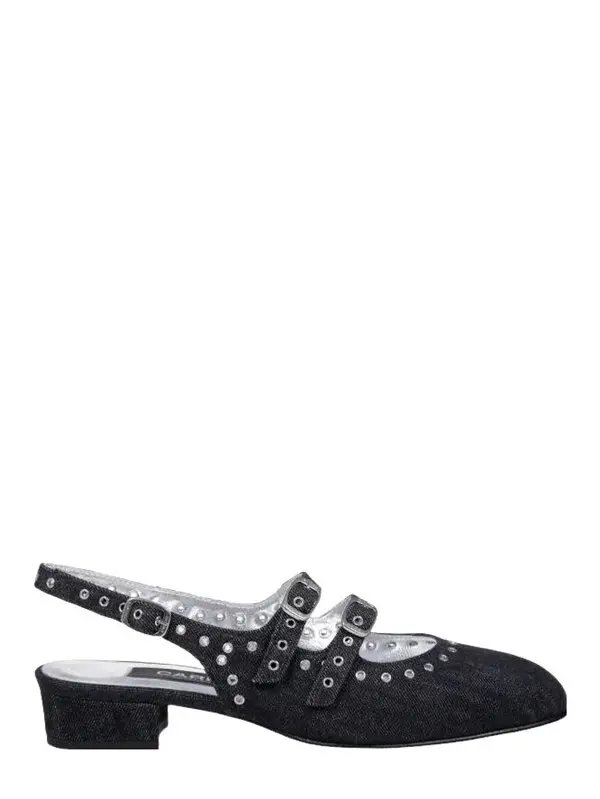 CAREL Slingback Queen Denim Shoes - Black
