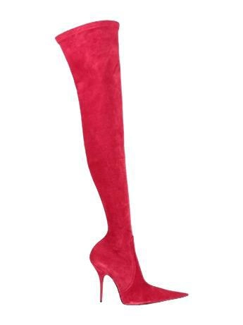 Balenciaga Suede High Boots - Red