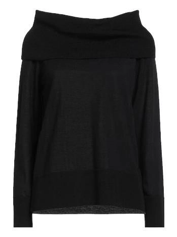 Max Mara Lightweight Solid Wool Knit Sweater - Black
