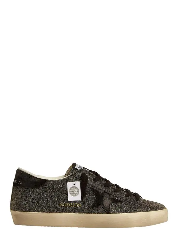 GOLDEN GOOSE Super-star Sneakers With Swarovski Crystals And Suede Star - Black