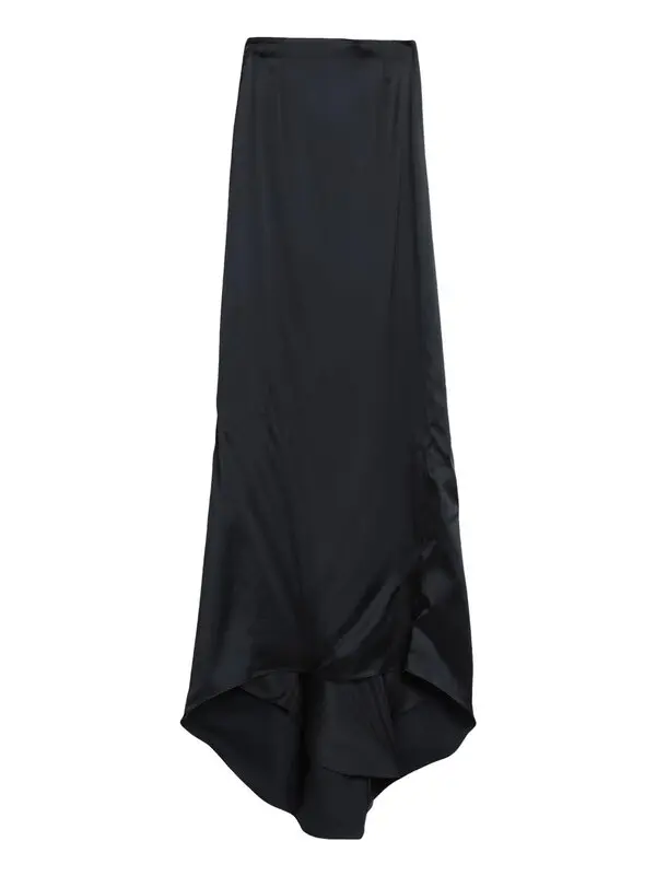 Balenciaga Asymmetrical Satin Skirt - Black