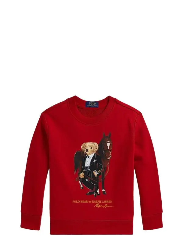 Ralph Lauren Crewneck Graphic Print Sweatshirt - Red