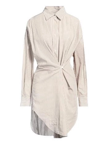 Isabel Marant Étoile Striped Long Sleeve Shirt Dress - White