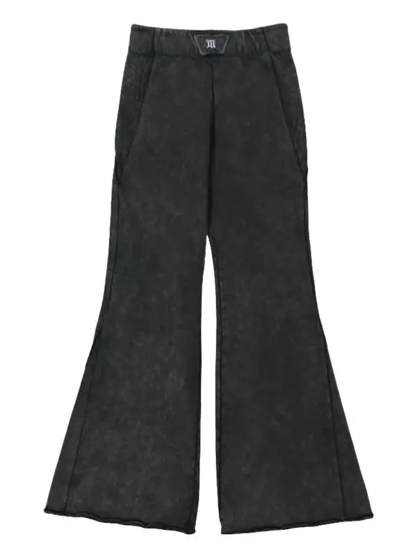 MISBHV Flared Track Pants With Logo Waistband - Black