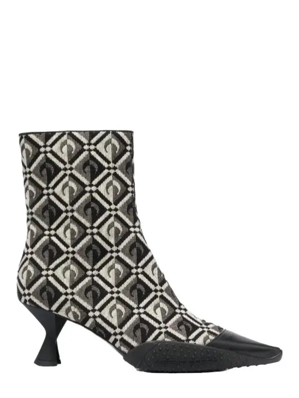 MARINE SERRE Diamant Pointed-toe Ankle Boots - Black