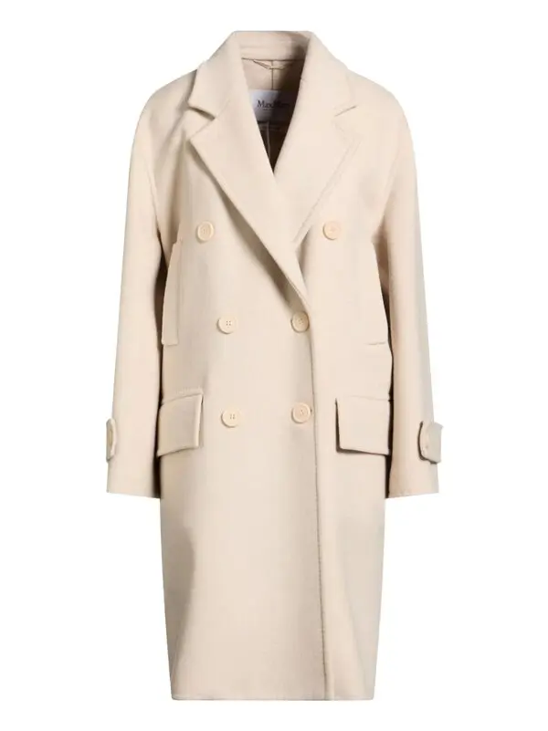 Max Mara Double-breasted Felt Coat - Nude