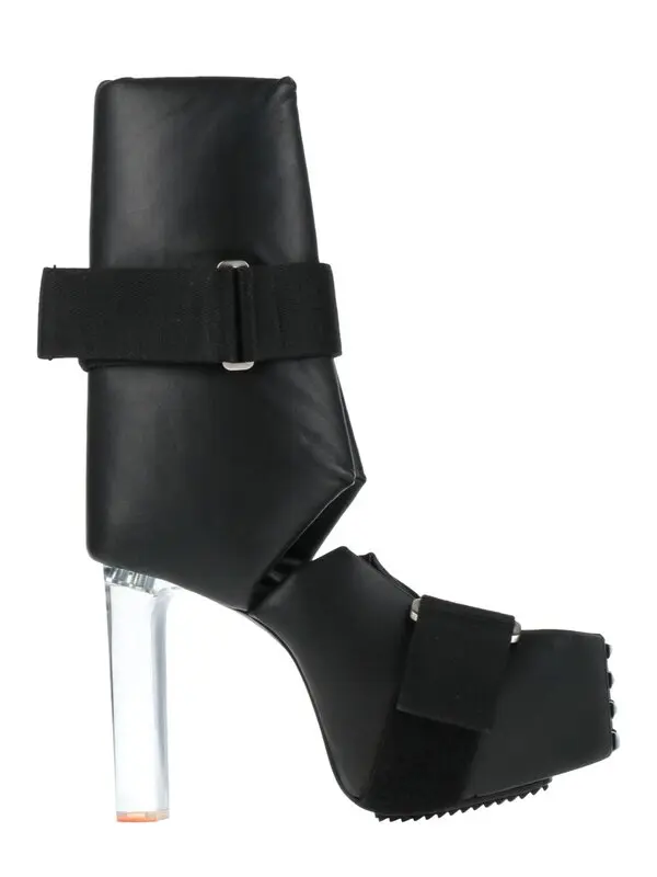 Rick Owens Leather Tall Boots With Stiletto Heel - Black