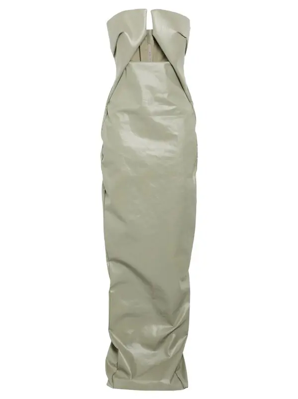 Rick Owens Off-the-shoulder Denim Dress - Green