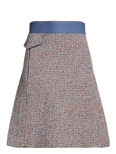 Chloé Tweed A-line Skirt - Gray
