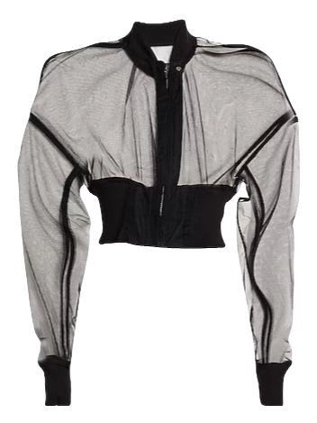 Rick Owens Tulle Bomber Jacket - Gray