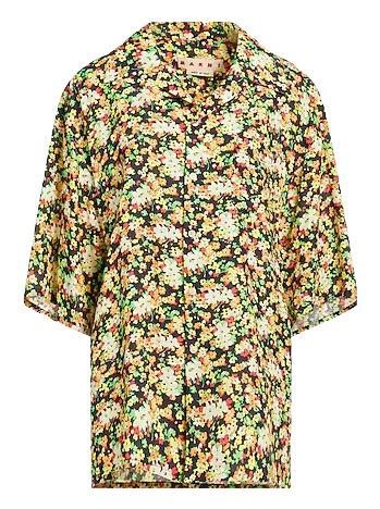 Marni Floral Print Satin Shirt - Nude