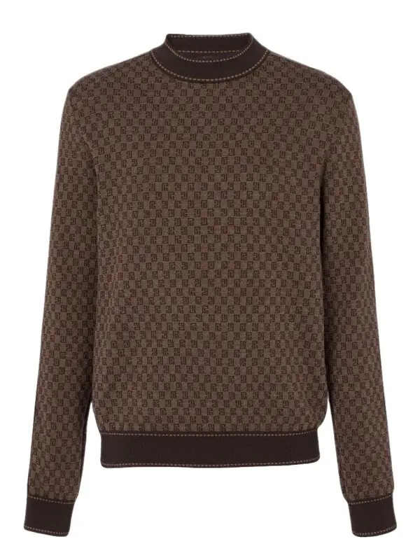 Balmain Mini Monogram Knit Jumper - Brown