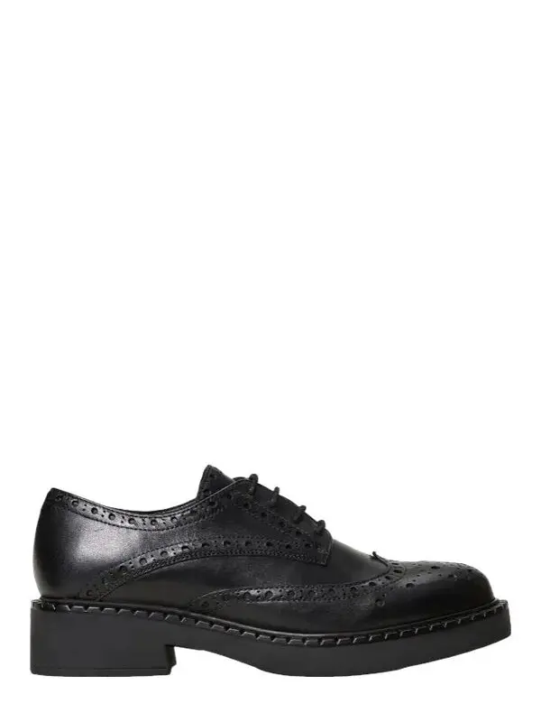 TWINSET Leather Wingtip Lace-up Shoes - Black