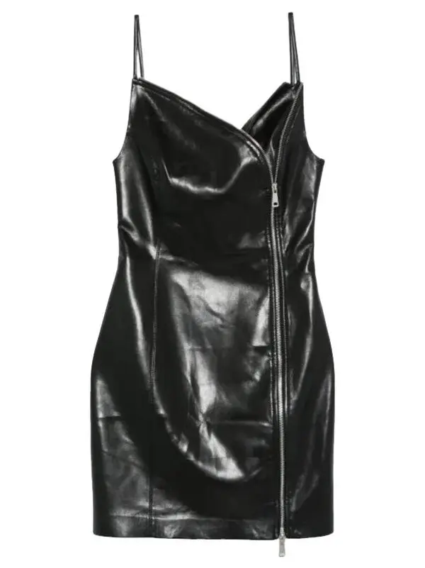 Nanushka Faux-leather Mini Dress With Side Zip - Black