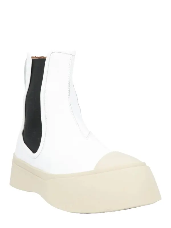 Marni Leather Chelsea Boots - White