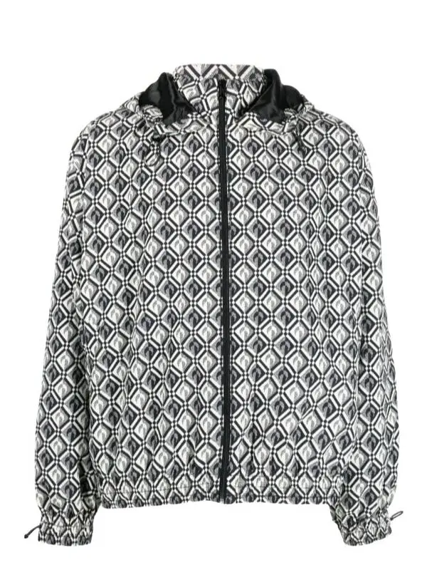MARINE SERRE Graphic Print Zip-up Jacket - Gray