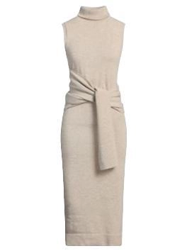 MAISON MARGIELA Sleeveless Turtleneck Midi Dress With Tie Detail - Nude
