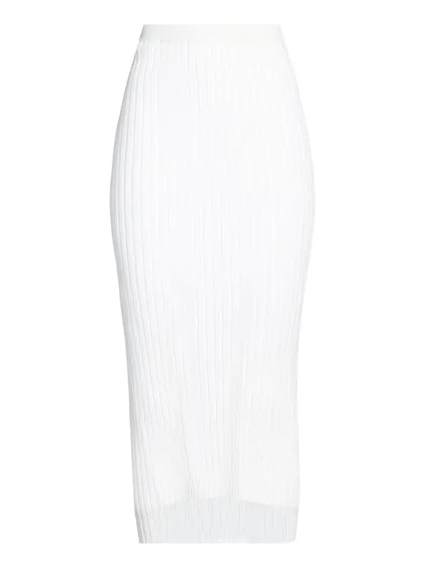 Sportmax Ribbed Knit Midi Skirt - White