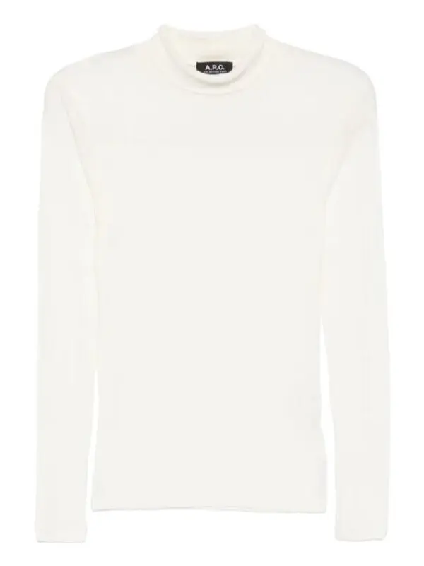 A.p.c. High Neck Long Sleeve Top - White