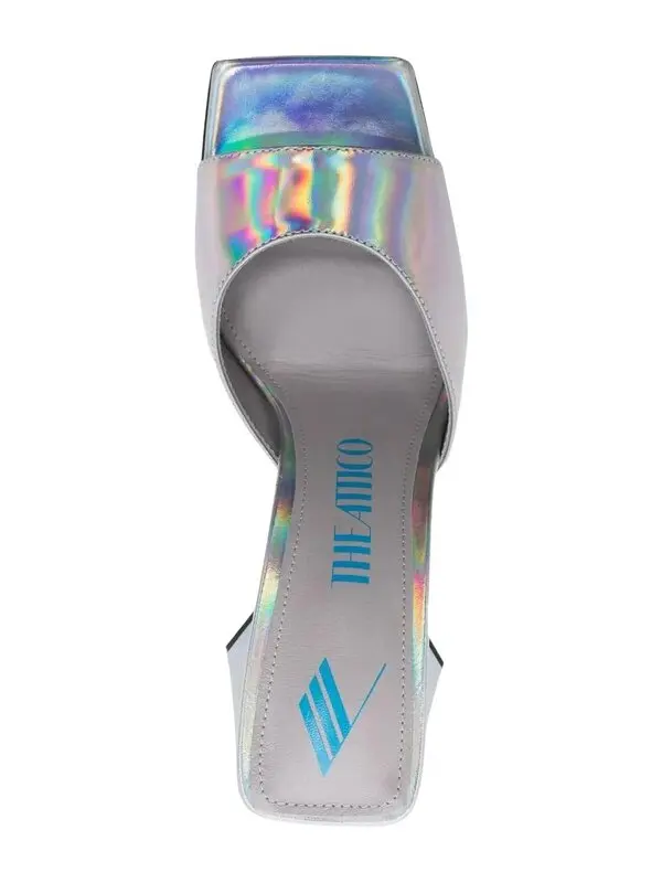 Attico Devon 115mm Iridescent Mules - Gray