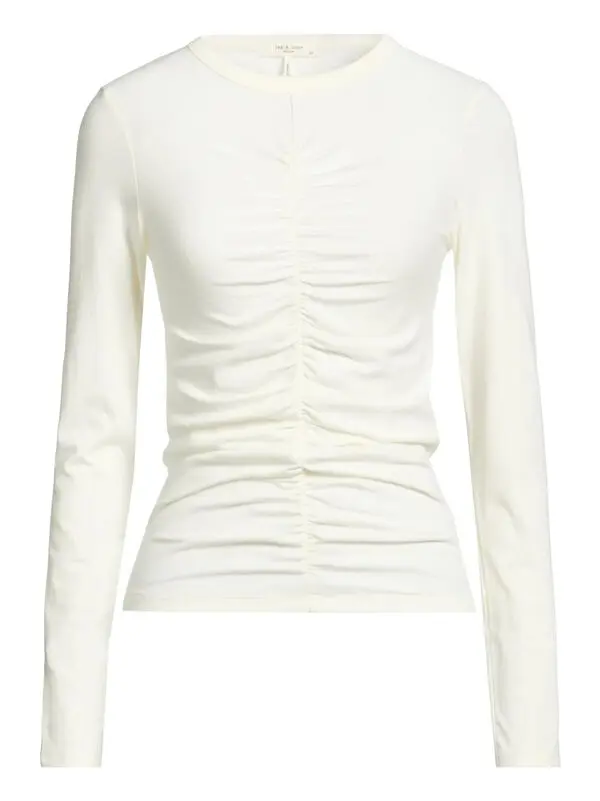 Rag & Bone Ruched Long Sleeve T-shirt - White
