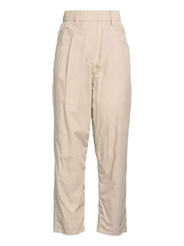 Brunello Cucinelli Tapered Poplin Trousers - Nude