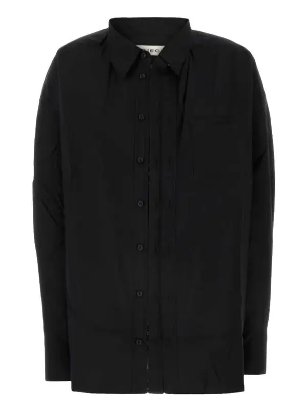Y/project Poplin Shirt With Hook-and-eye Closure - Black