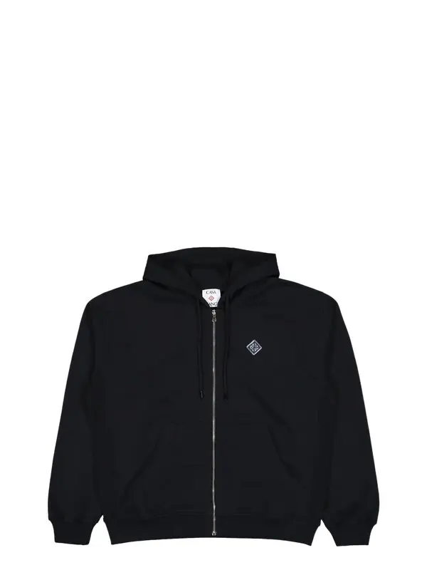 Casablanca Full-zip Hooded Sweatshirt - Black