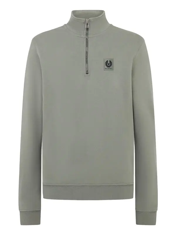 Belstaff Long-sleeved Zip Sweatshirt - Gray