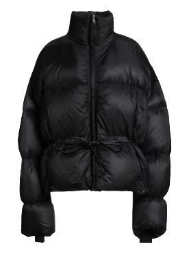 Rick Owens Puffer Jacket With Drawstring Waist - Black