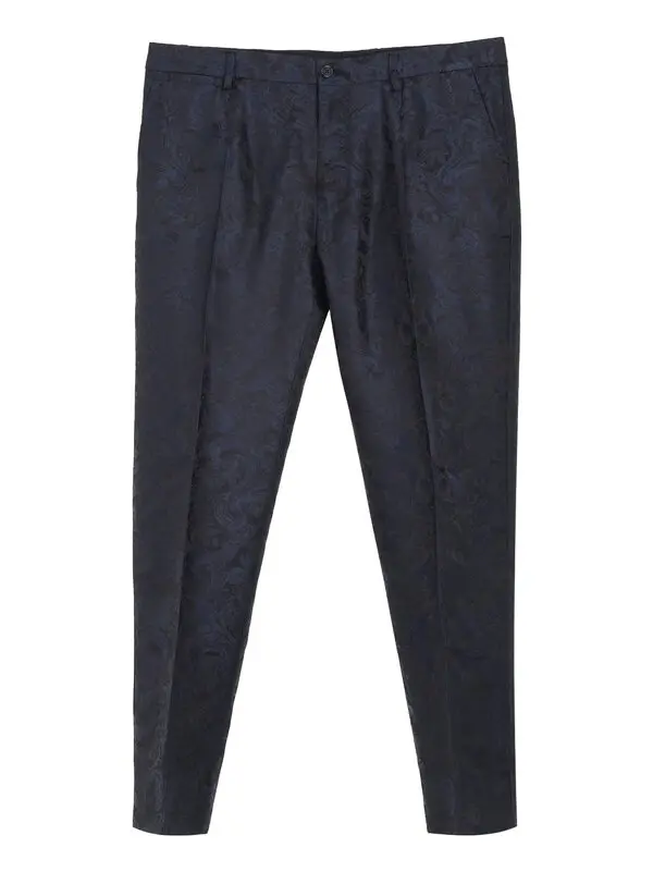 Dolce & Gabbana Floral Jacquard Tailored Trousers - Black