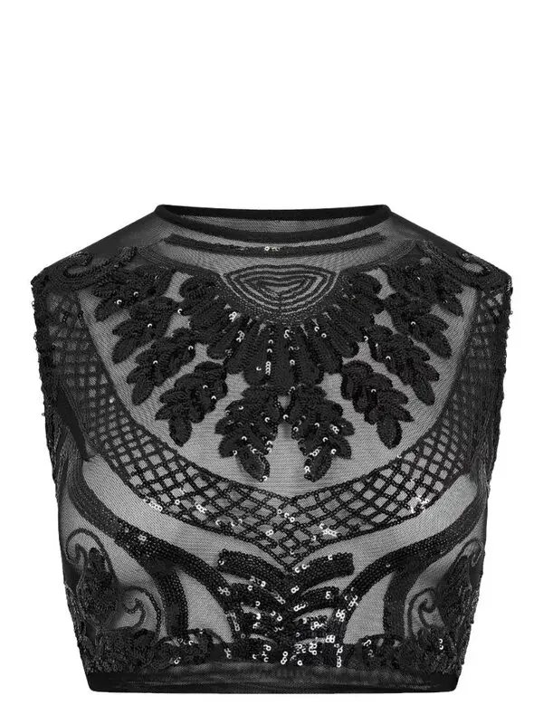 Norma Kamali Nk Sqn Crop Top - Black