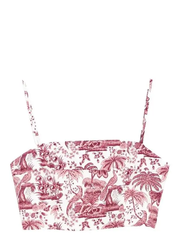 Staud Floral Printed Tank Top - Pink